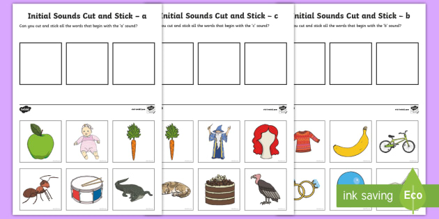 Initial Sounds Peg Matching Game - initial sounds, peg