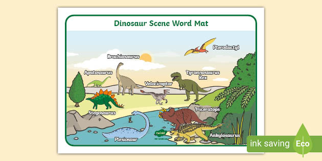 Dinosaur Scene Word Mat (teacher made)
