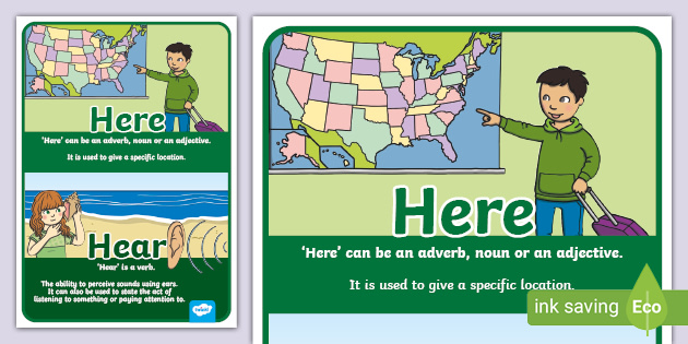 Here and Hear Homophones Display Poster (teacher made)
