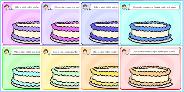 Cake Playdough Mats French