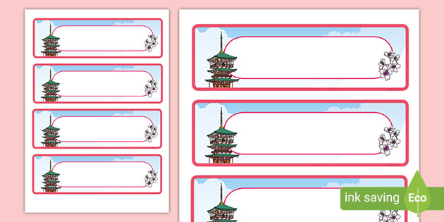 Japanese Cherry Blossom Table Name Tags (teacher made)