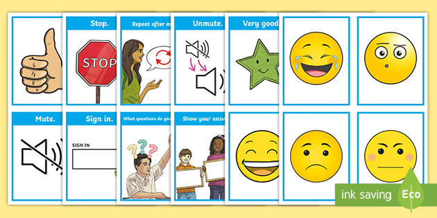 Communication Cards for Virtual Teaching - Twinkl Resource