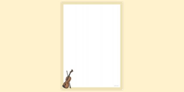 FREE! - Simple Blank Violin Page Border | Page Borders | Twinkl