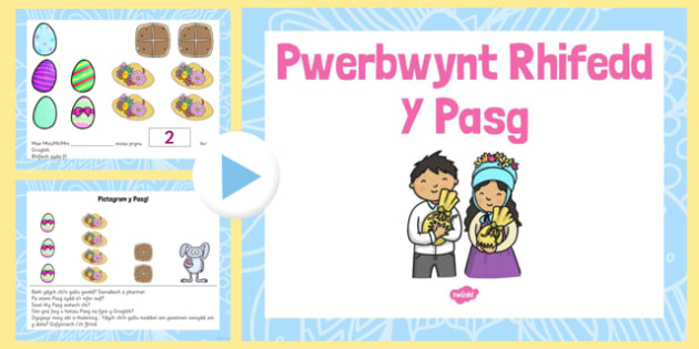 Pwerbwynt Rhifedd- pasg, y pasg, y Pasg (teacher made)