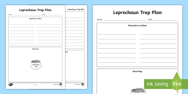Leprechaun Trap Plan Worksheet / Worksheet