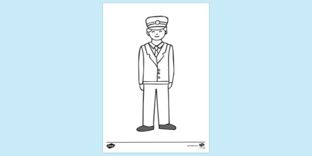 FREE! - Train Driver Colouring | Colouring Sheets