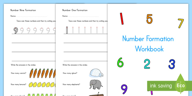 Number Formation Activity Booklet - number formation, pencil