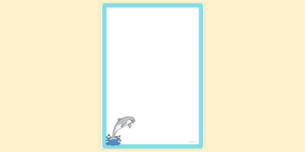 FREE! - Printable Dolphin Page Border (teacher made)