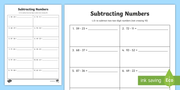 Year 2 Subtraction Worksheet Primary Resources
