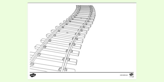 FREE! - FREE! - Train Tracks Colouring Sheet - Primary Resources