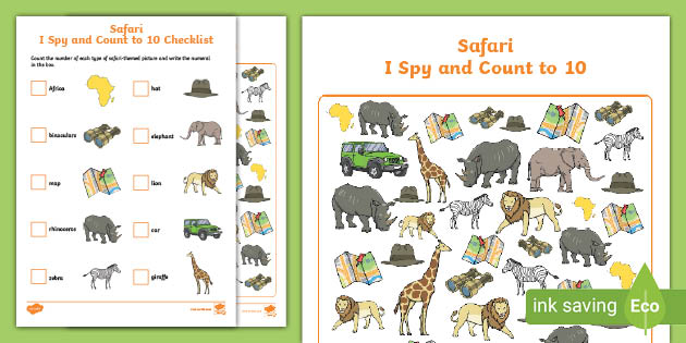 👉 Safari I Spy and Count to 10 (teacher made)