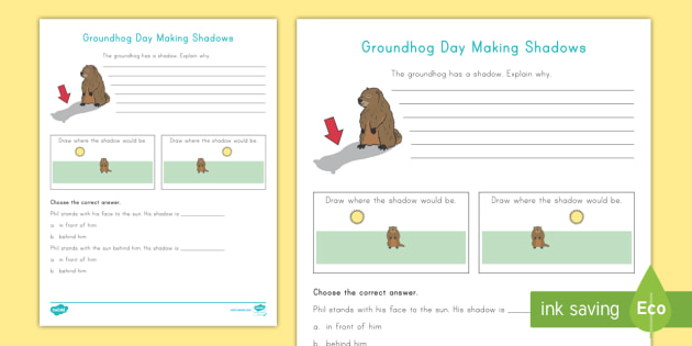 Groundhog Day Making Shadows Activity (teacher made)