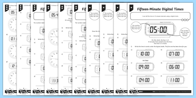 Fifteen Minute Digital Times Differentiated Worksheet / Worksheets