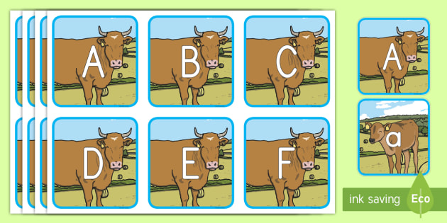 Farm Animal Alphabet Matching Cards - Early Childhood Animals, Animals ...