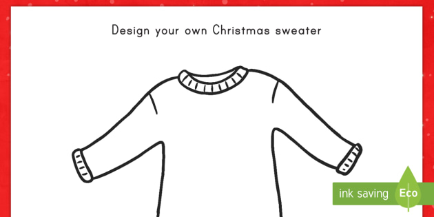 Christmas Sweater Design Worksheet / Activity Sheet - color