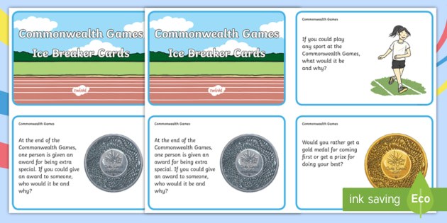 KS1 The Commonwealth Games Ice Breaker Cards (teacher made)