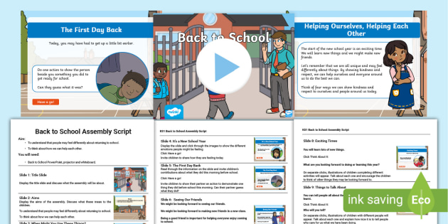 KS1 Back to School Assembly Pack (teacher made) - Twinkl