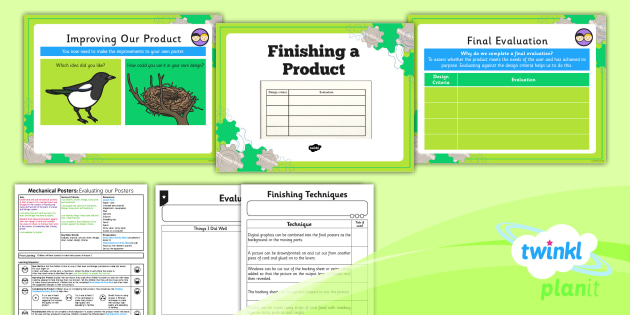 D&T:Mechanical Posters: Evaluating Our Posters LKS2 Lesson Pack 6