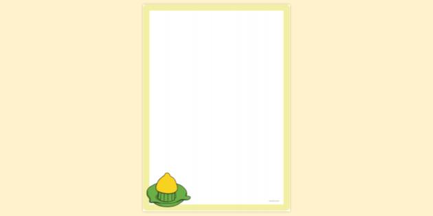 FREE! - Lemon Squeezer Page Border (teacher made)