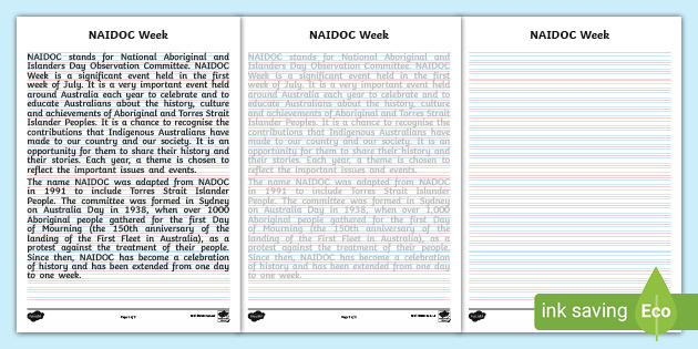 FREE! - NAIDOC Week Handwriting Worksheet | Primary Resources