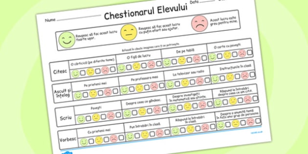 Chestionarul Elevului (teacher made)