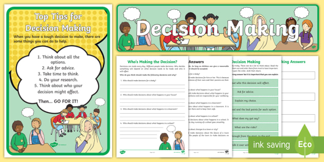 Decision Making First Level Resource Pack (teacher made)