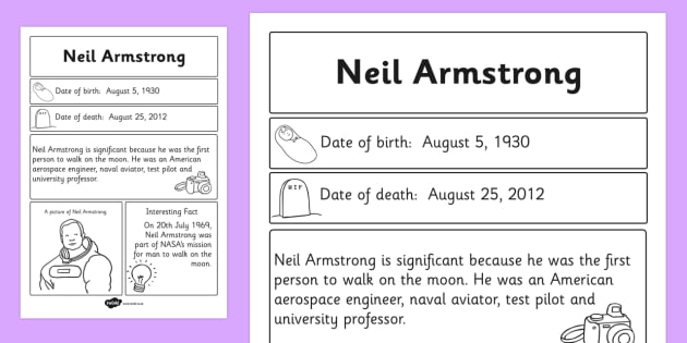 Neil Armstrong Significant Individual Fact Sheet - Armstrong