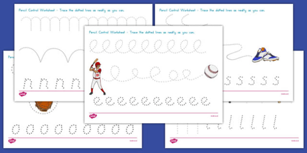 Baseball Pencil Control Tracing Activity (teacher made)