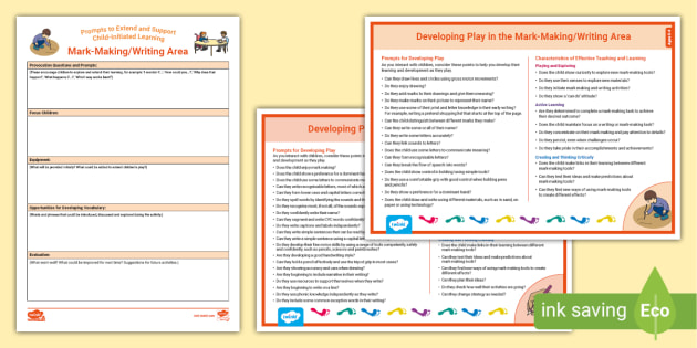 EYFS Writing/Mark-Making Area Child-Initiated Learning PackEYFS