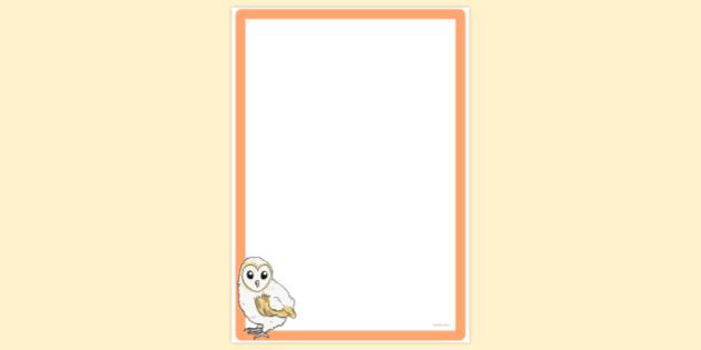 Baby Owl Page Border (teacher made)