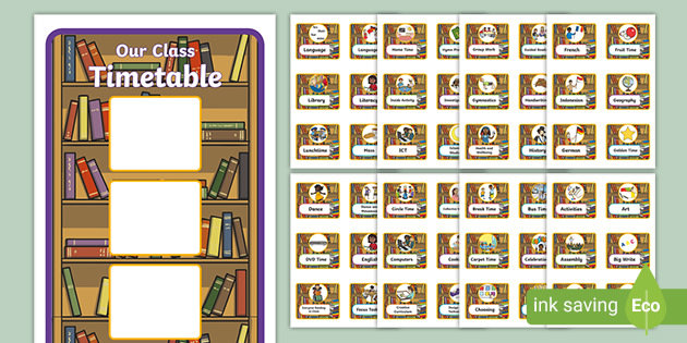 Books Timetable with Cards (teacher made)