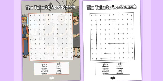 The Talents Wordsearch (teacher made)