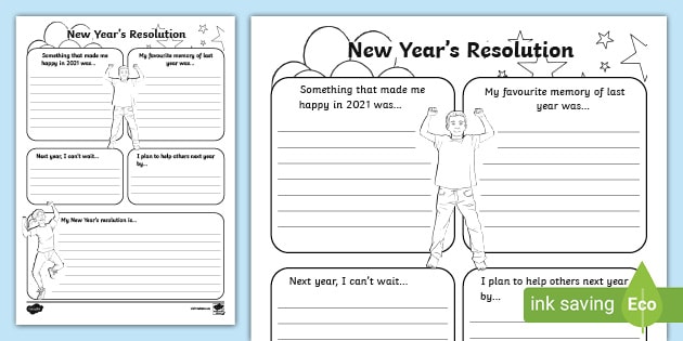 New Year's Resolution Writing Frame (Teacher-Made)