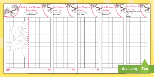 Springtime Flowers Symmetry Activity Sheets (teacher made)