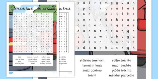 Irish Gaeilge Ar an Sráid Word Search (teacher made)