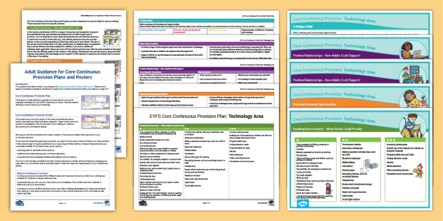 EYFS Technology Area Core Continuous Provision Planning and Poster Pack ...