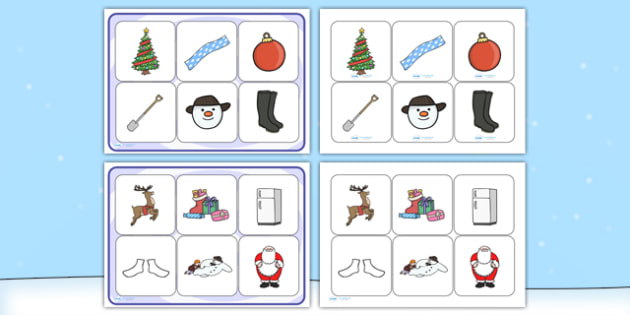 FREE! - Matching Cards and Board to Support Teaching on The Snowman