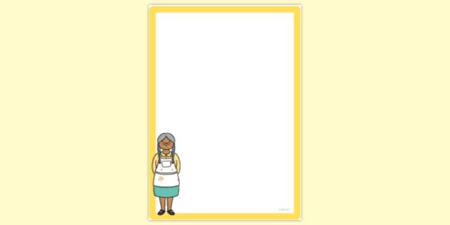 FREE! - Simple Blank Little Old Lady Page Border | Page Borders