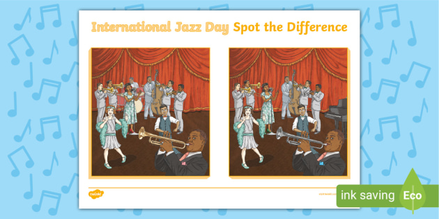 FREE! - International Jazz Day Spot the Difference | Twinkl