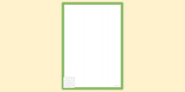 FREE! - Puzzle Maze Page Border | Page Borders | Twinkl