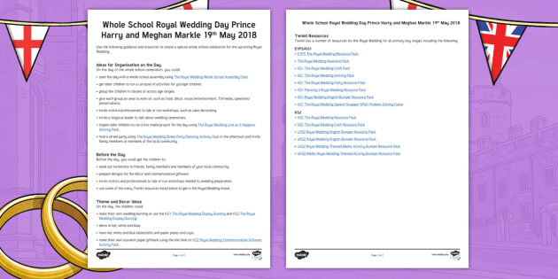 The Royal Wedding Whole School Themed Day Guidance Pack