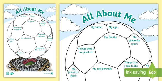 All About Me Football Template (teacher made)
