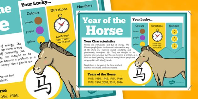 Chinese New Year of the Horse Display Poster (teacher made)