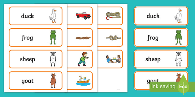 Duck and Friends Word Cards (teacher made)
