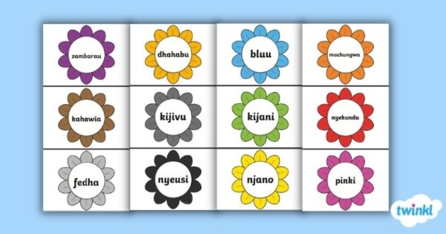 Rangi kwenye Mipasuko ya Maua (teacher made)