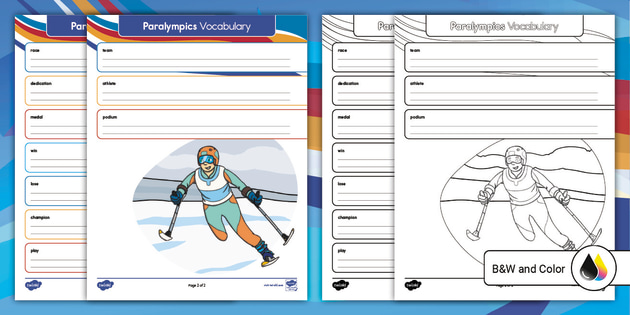 Winter Paralympics Vocabulary Writing Activity | Twinkl USA