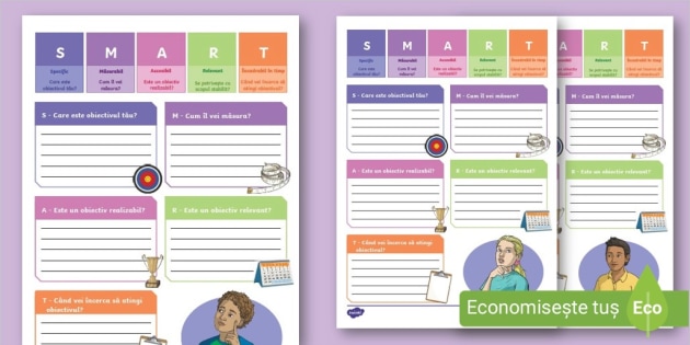Obiective SMART – Fișă setare obiective (teacher made)