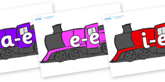 Modifying E Letters on Trains (teacher made)