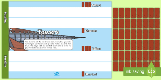 Towers Length Board Game (teacher made)