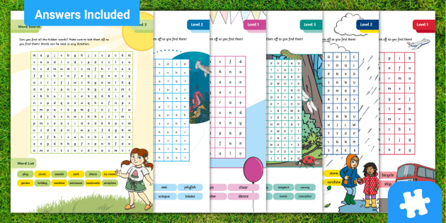 Twinkl Summer Holidays End of Year Fun Word Search Pack